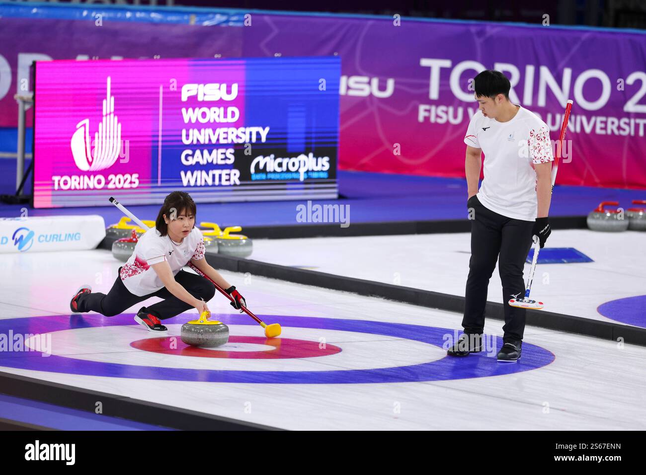 Turin, Italy. 11th Jan, 2025. (L to R) Yui Ozeki, Taiki Kudo (JPN ...