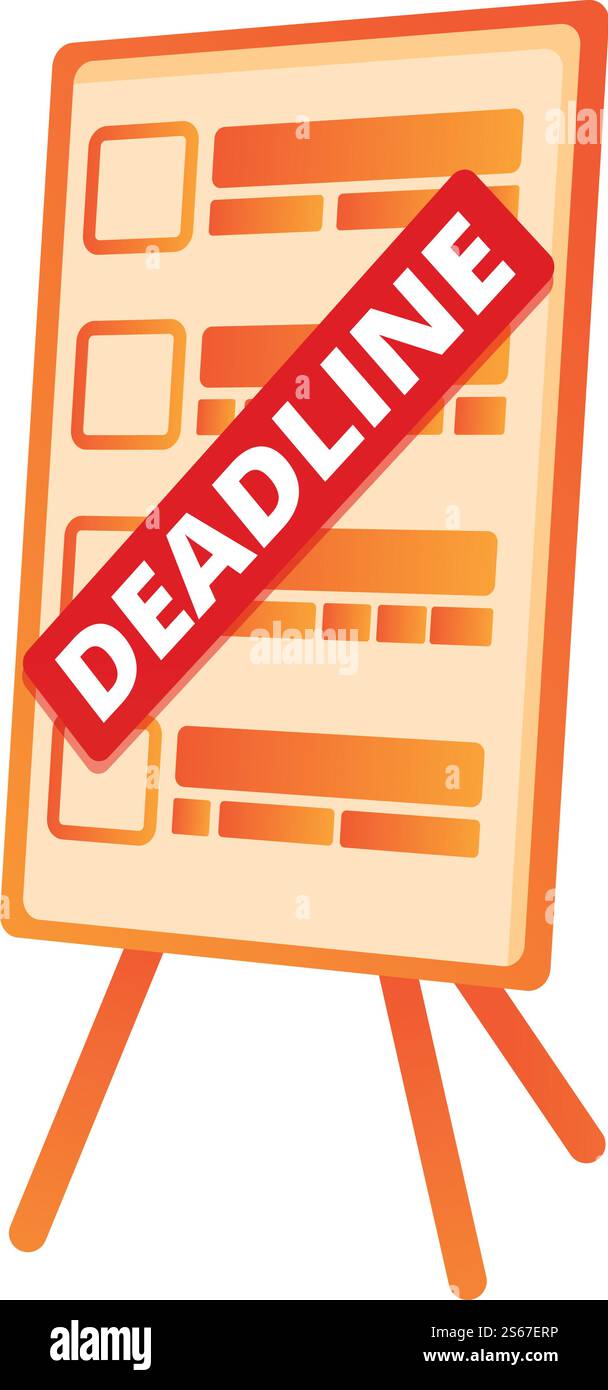 Office board with deadline icon. Cartoon of office board with deadline ...