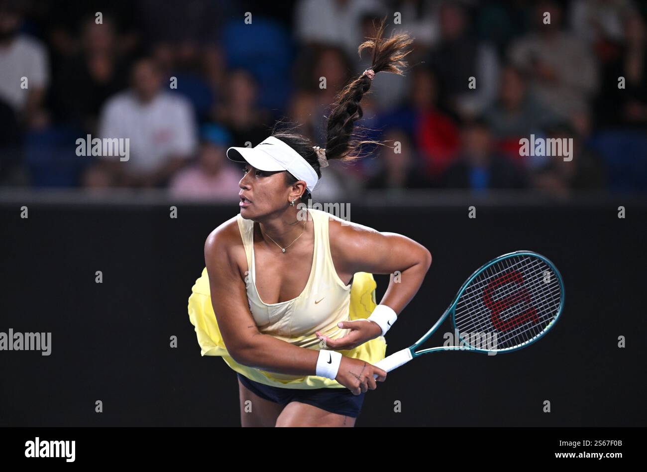 Melbourne, Australia. 16th Jan, 2025. Destanee Aiava of Australia in action during her round 2 ...