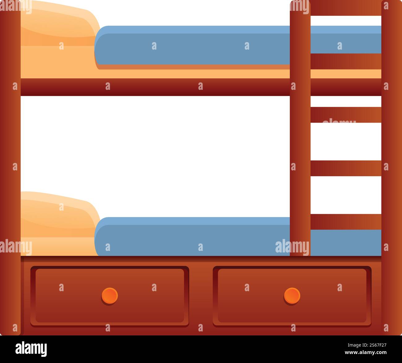 Twin bunk bed icon. Cartoon of twin bunk bed vector icon for web design ...