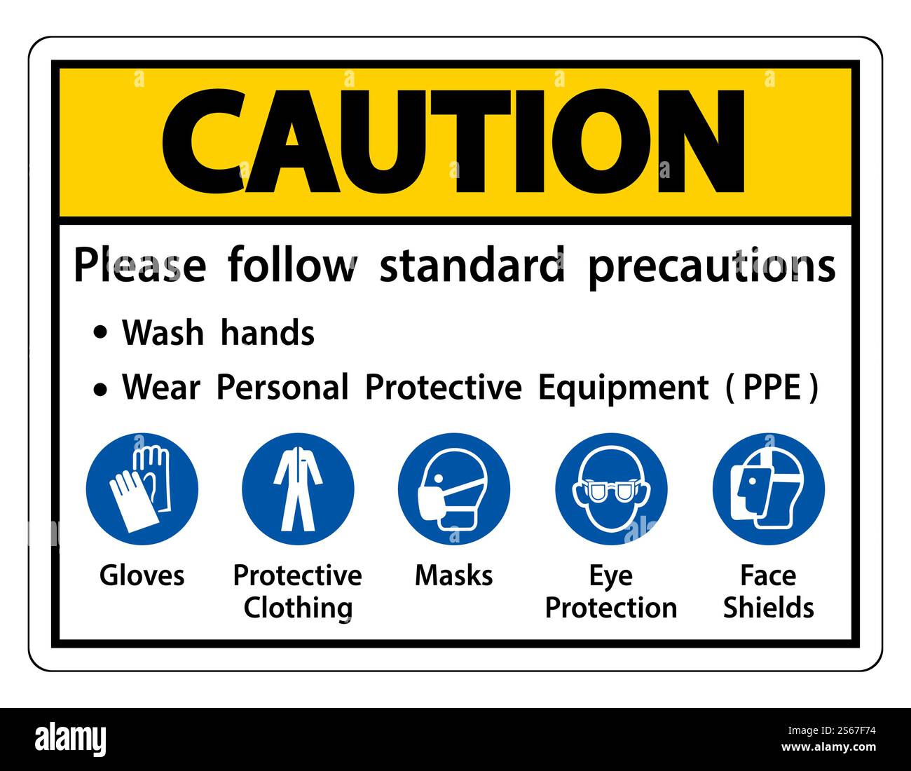 Caution Please follow standard precautions ,Wash hands,Wear Personal ...