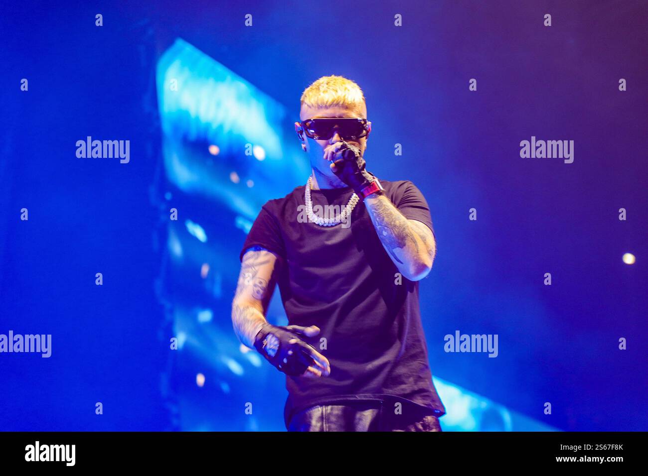 Torino, Italy. 15th Jan, 2025. The italian singer Lazza during the ...