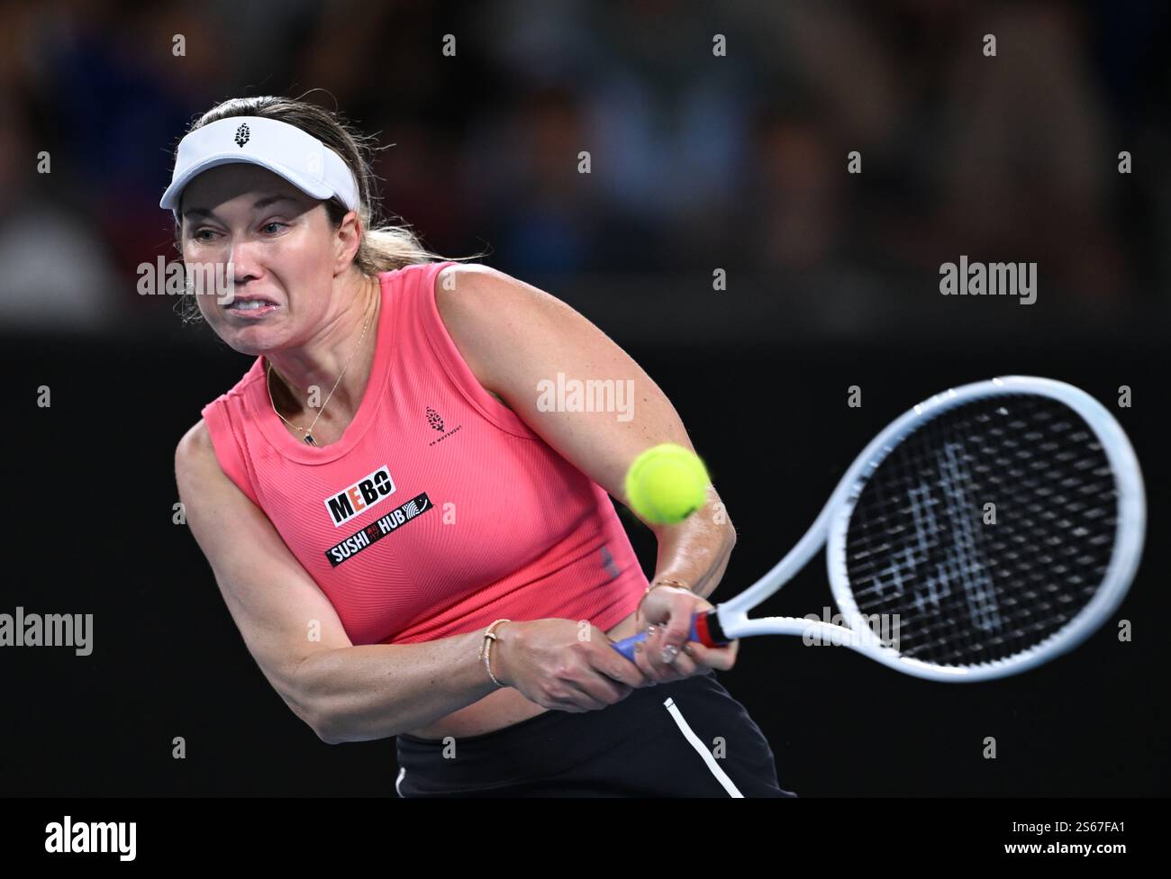 Danielle Collins of USA returns during her round 2 match against ...