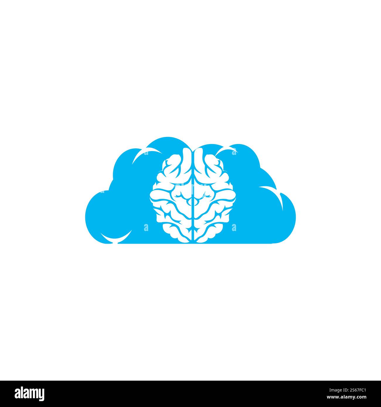 Cloud brain logo design vector icon. Digital brain logo Stock Vector Image & Art - Alamy
