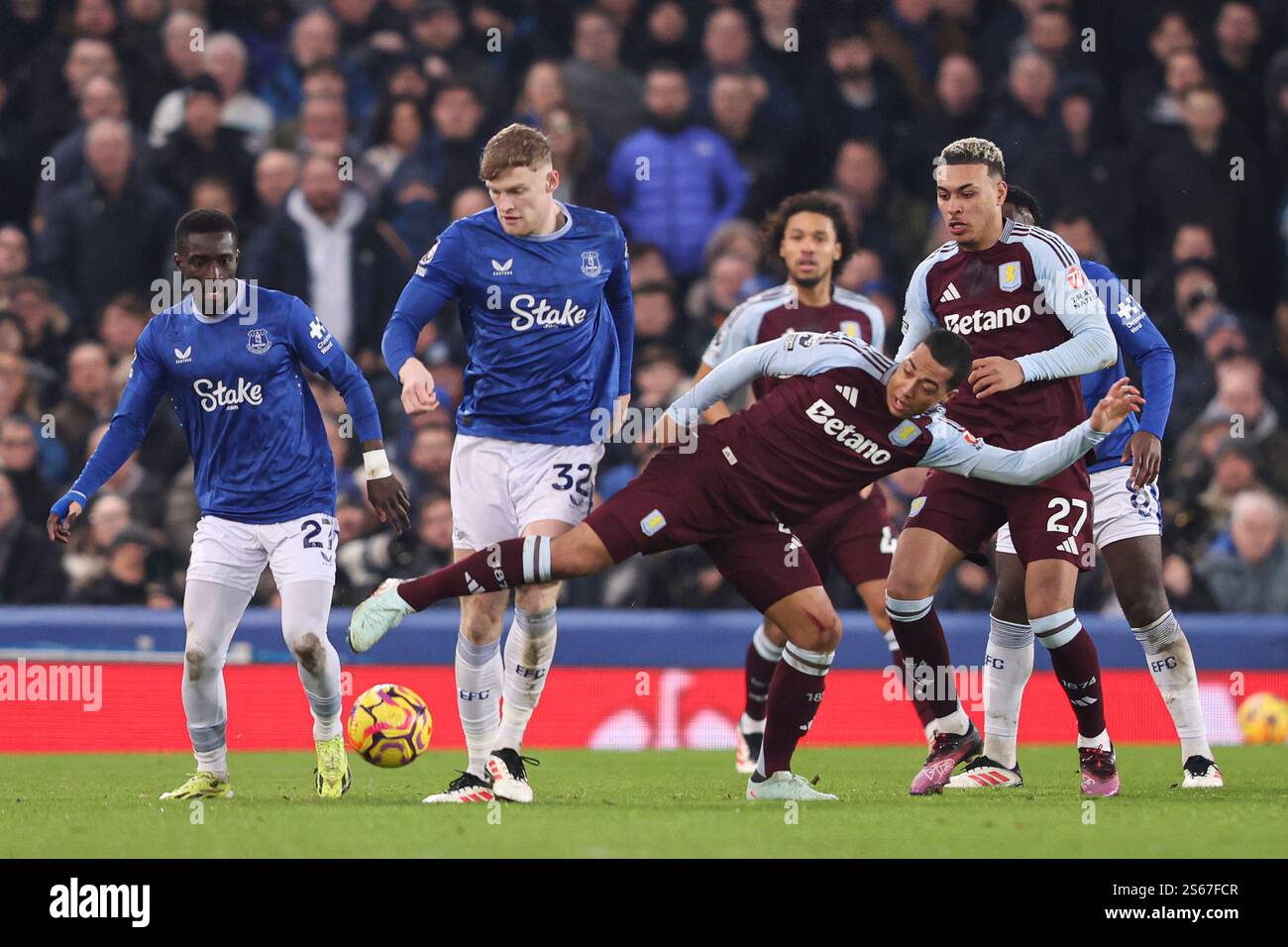 Liverpool, UK. 15th Jan, 2025. Youri Tielemans of Aston Villa ...