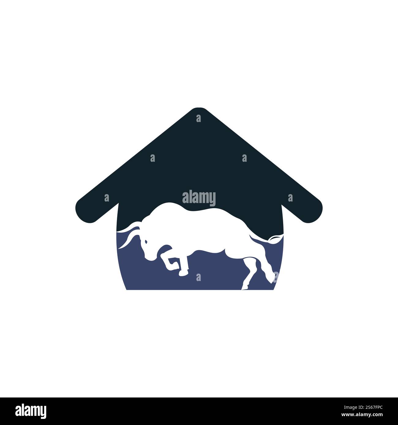 Bull house vector logo design Stock Vector Image & Art - Alamy