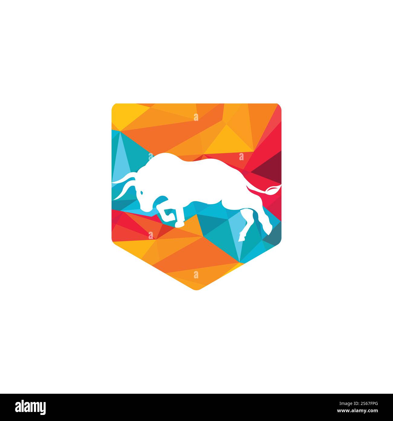 Bull vector logo design. Simple animal vector logo design template ...