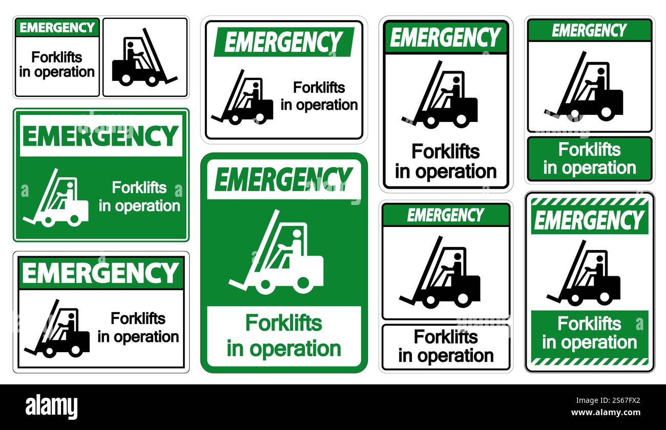 Emergency forklifts in operation Symbol Sign Isolate on transparent ...