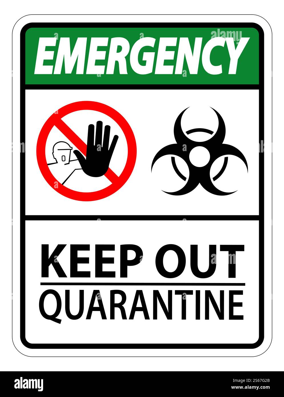 Emergency Keep Out Quarantine Sign Isolated On White Background,Vector ...