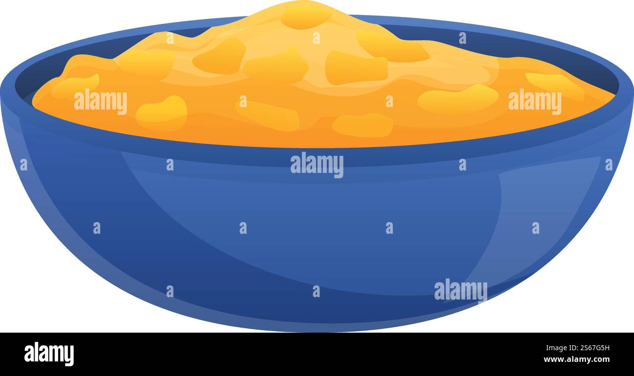 Cereal flakes bowl icon. Cartoon of cereal flakes bowl vector icon for ...