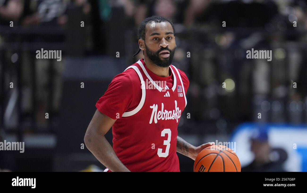 Nebraska guard Brice Williams (3) plays against Purdue in the first ...
