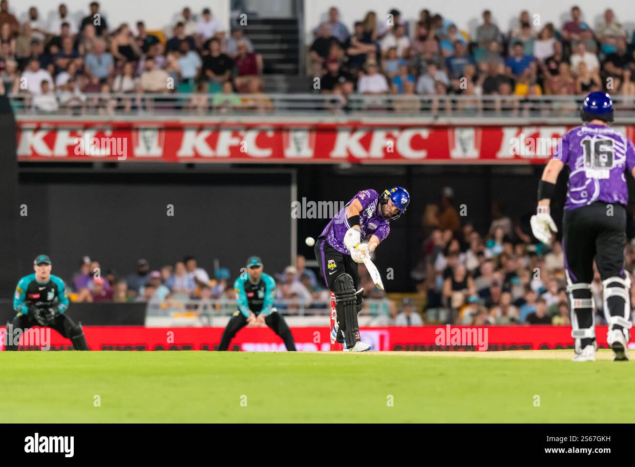 Caleb Jewell of Hobart Hurricanes batting during the Big Bash League ...