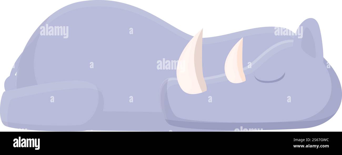 Sleeping rhino icon. Cartoon of sleeping rhino vector icon for web ...
