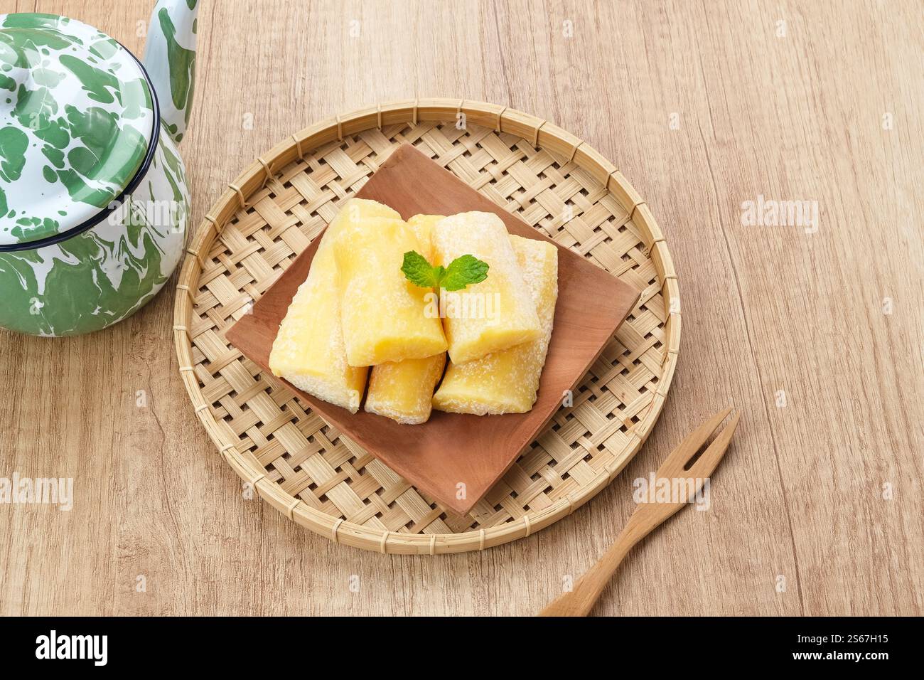 Cassava Tape (Tape Singkong), Indonesian traditional food, made from ...