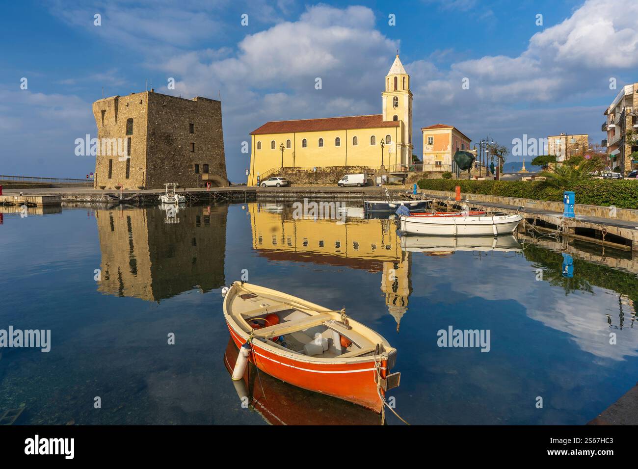 View of the beautiful marine village of Acciaroli Stock Photo - Alamy