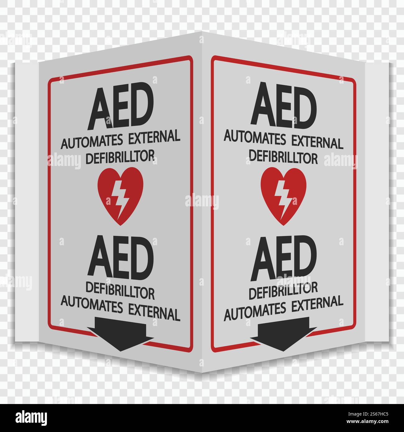 Symbol AED Sign label on transparent background,vector illustration ...