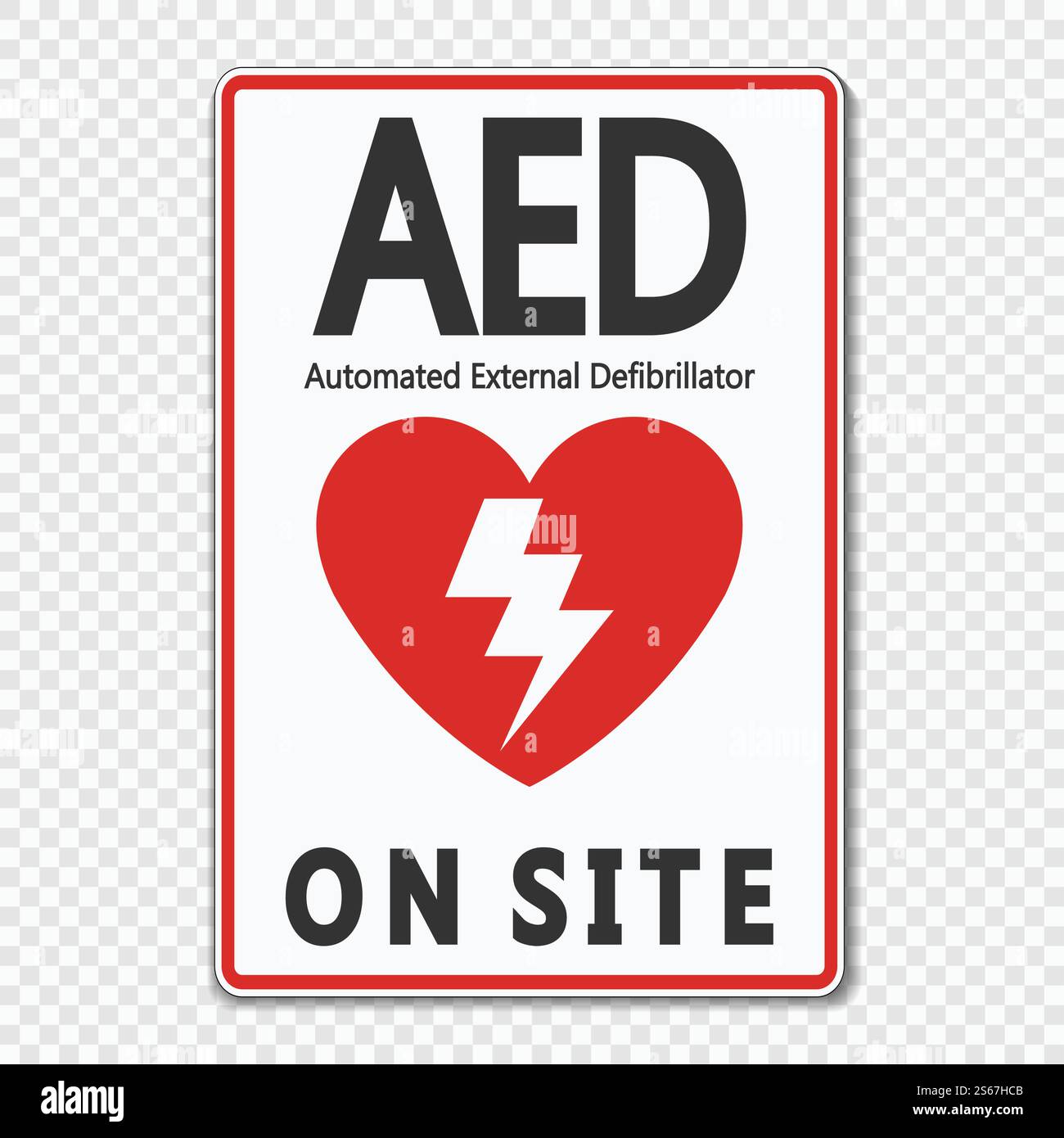 Symbol AED Sign label on transparent background,vector illustration ...