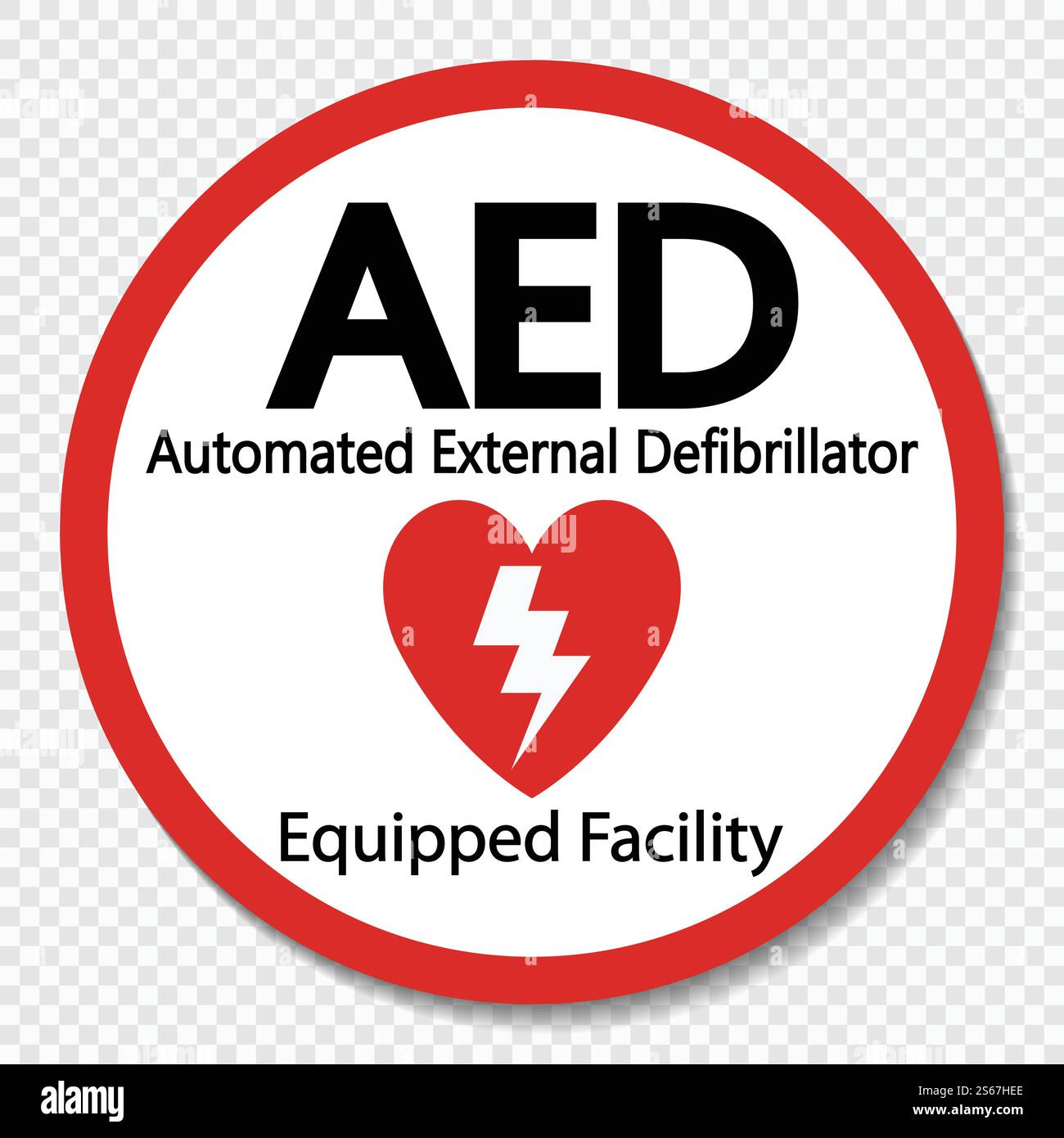 Symbol AED Sign label on transparent background,vector illustration ...