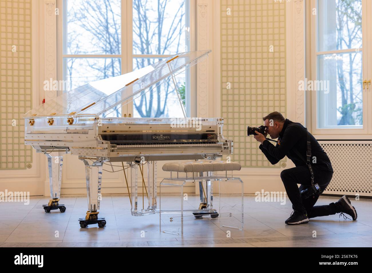 Cologne, Germany. 16th Jan, 2025. The famous glass grand piano ...