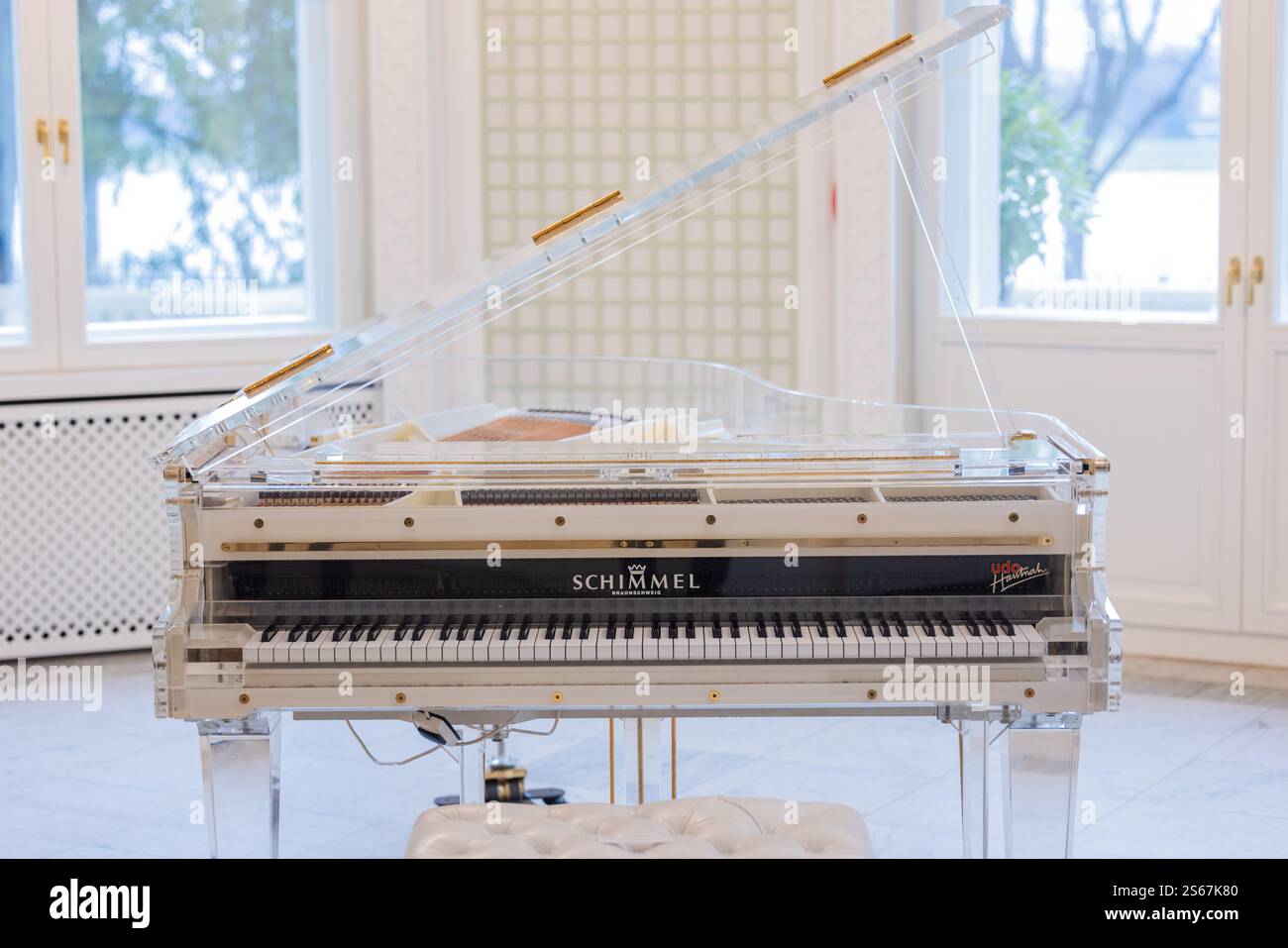 Cologne, Germany. 16th Jan, 2025. The famous glass grand piano of ...