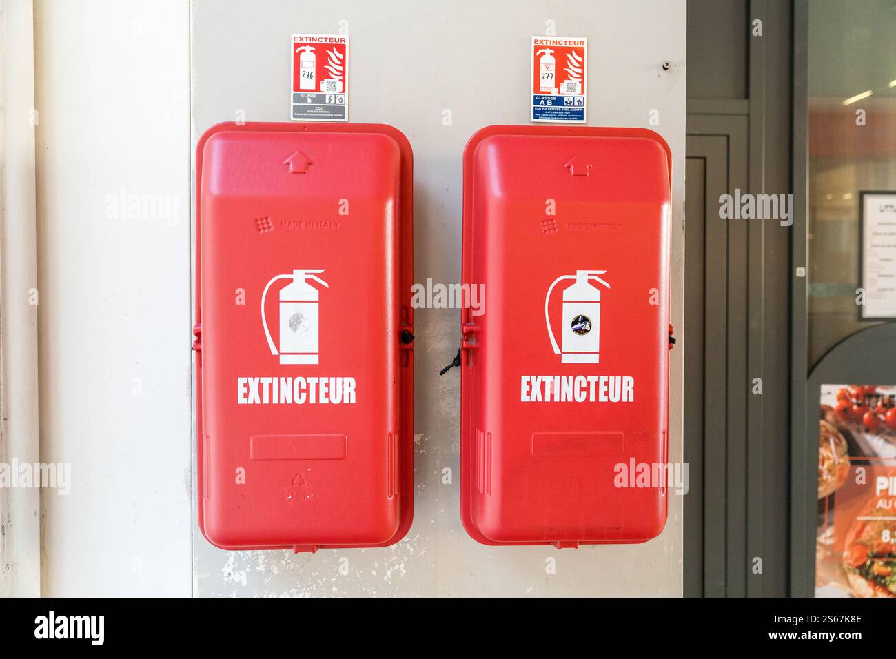 Fire extinguisher mounted on exterior hi-res stock photography and ...