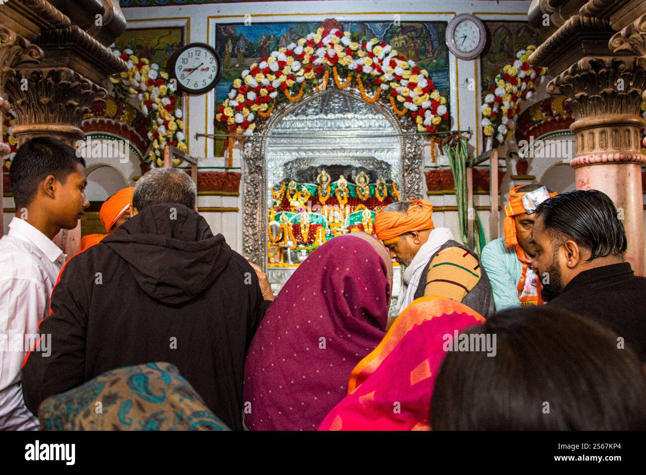 Silver sanctorium sanctum of Janaki temple bears statues of Lord Ram ...