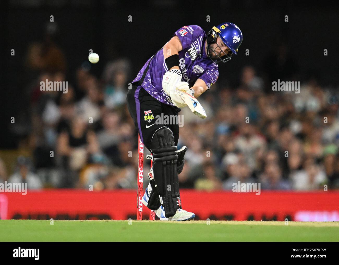 Brisbane, Australia. 16th Jan, 2025. Caleb Jewell of the Hurricanes in ...