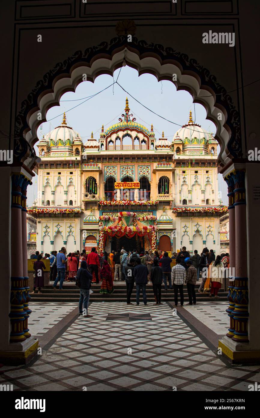 The beautiful Janaki Mandir is decked in colourful flowers for the ...