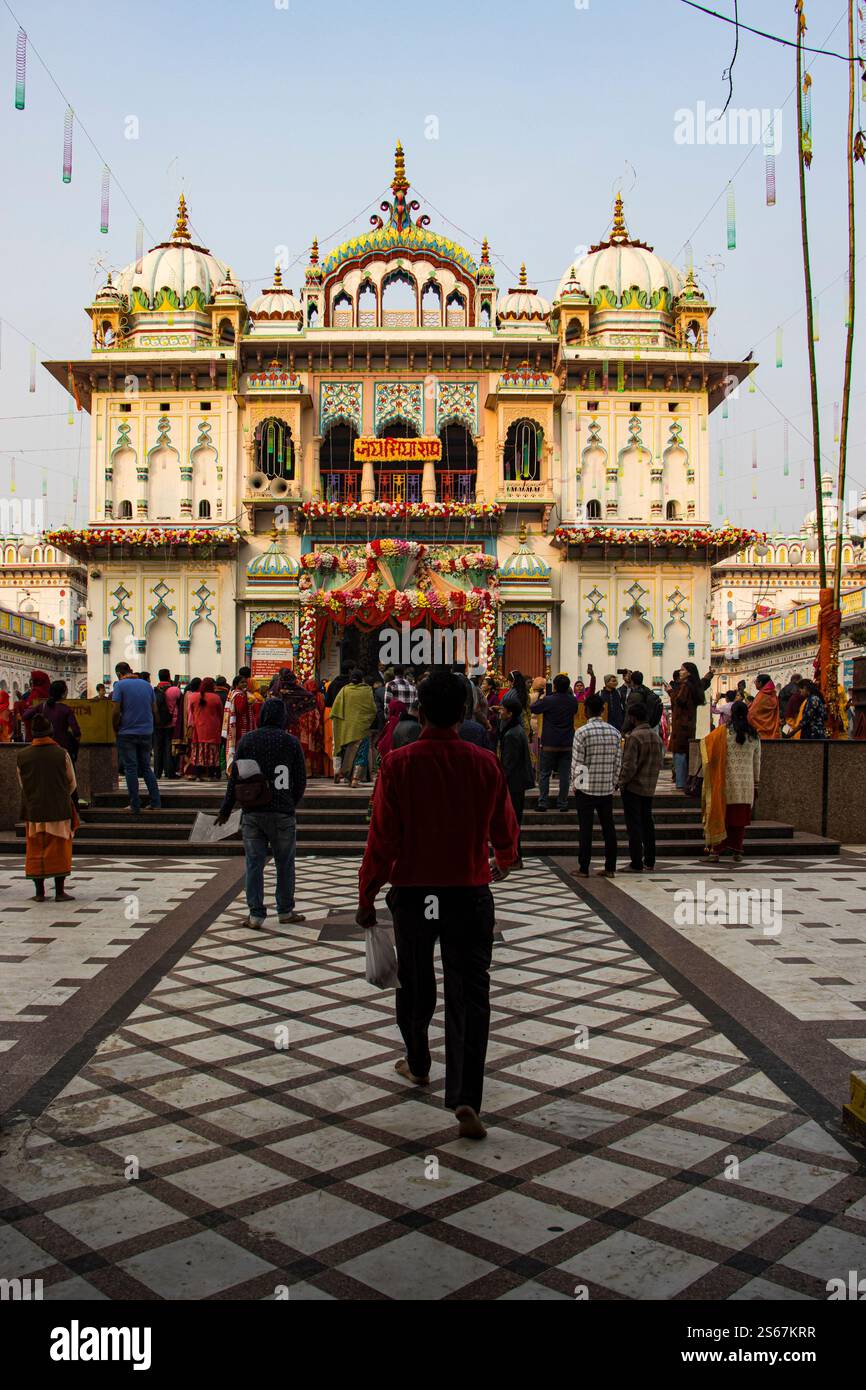 The beautiful Janaki Mandir is decked in colourful flowers for the ...