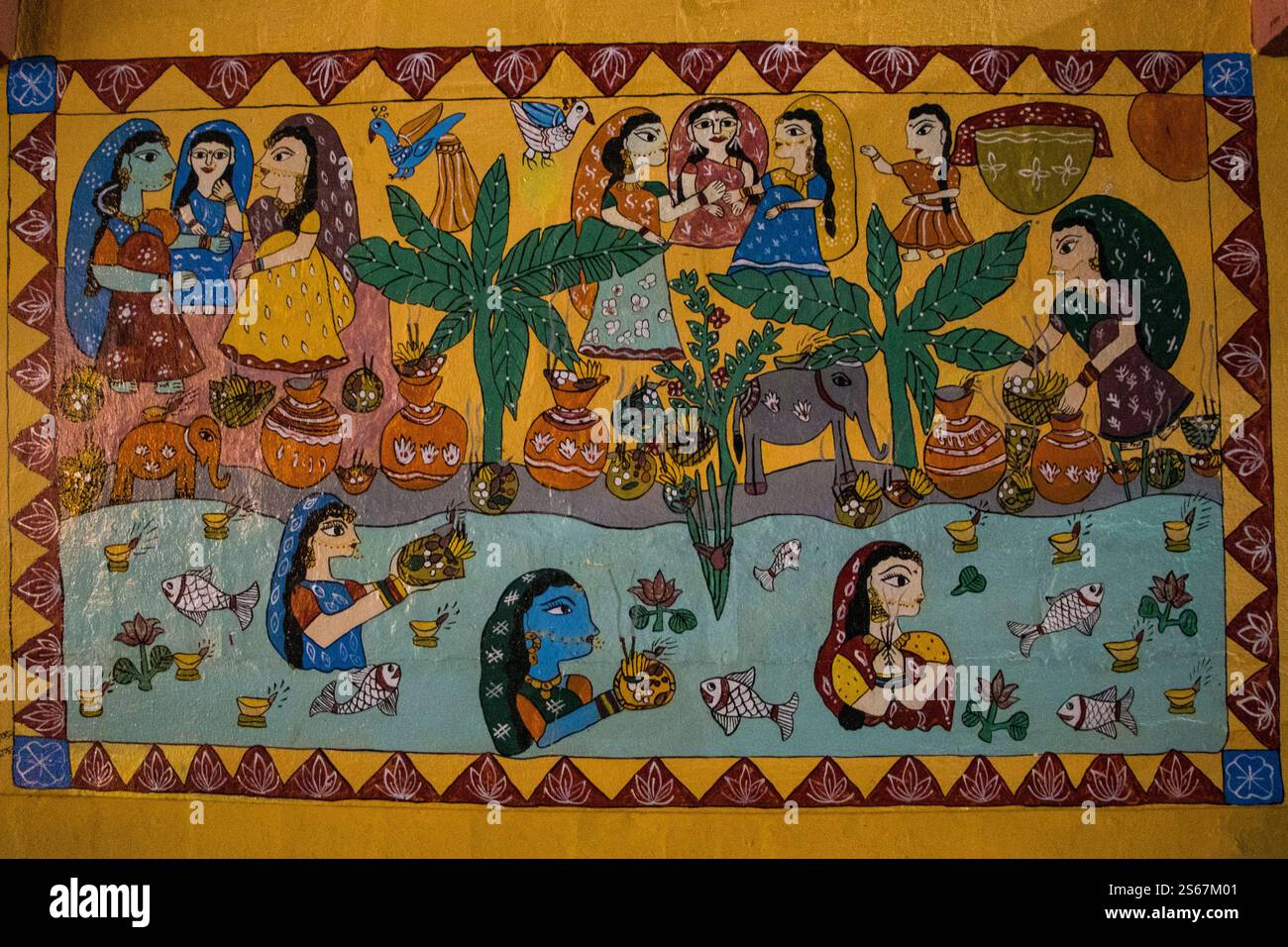 Mithila artist(s) brings the Chhat Parba to life on the walls of the ...