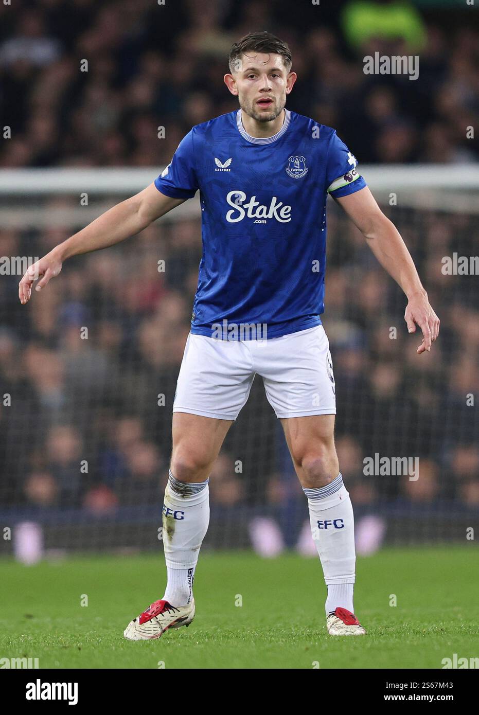 Liverpool, UK. 15th Jan, 2025. James Tarkowski of Everton during the ...
