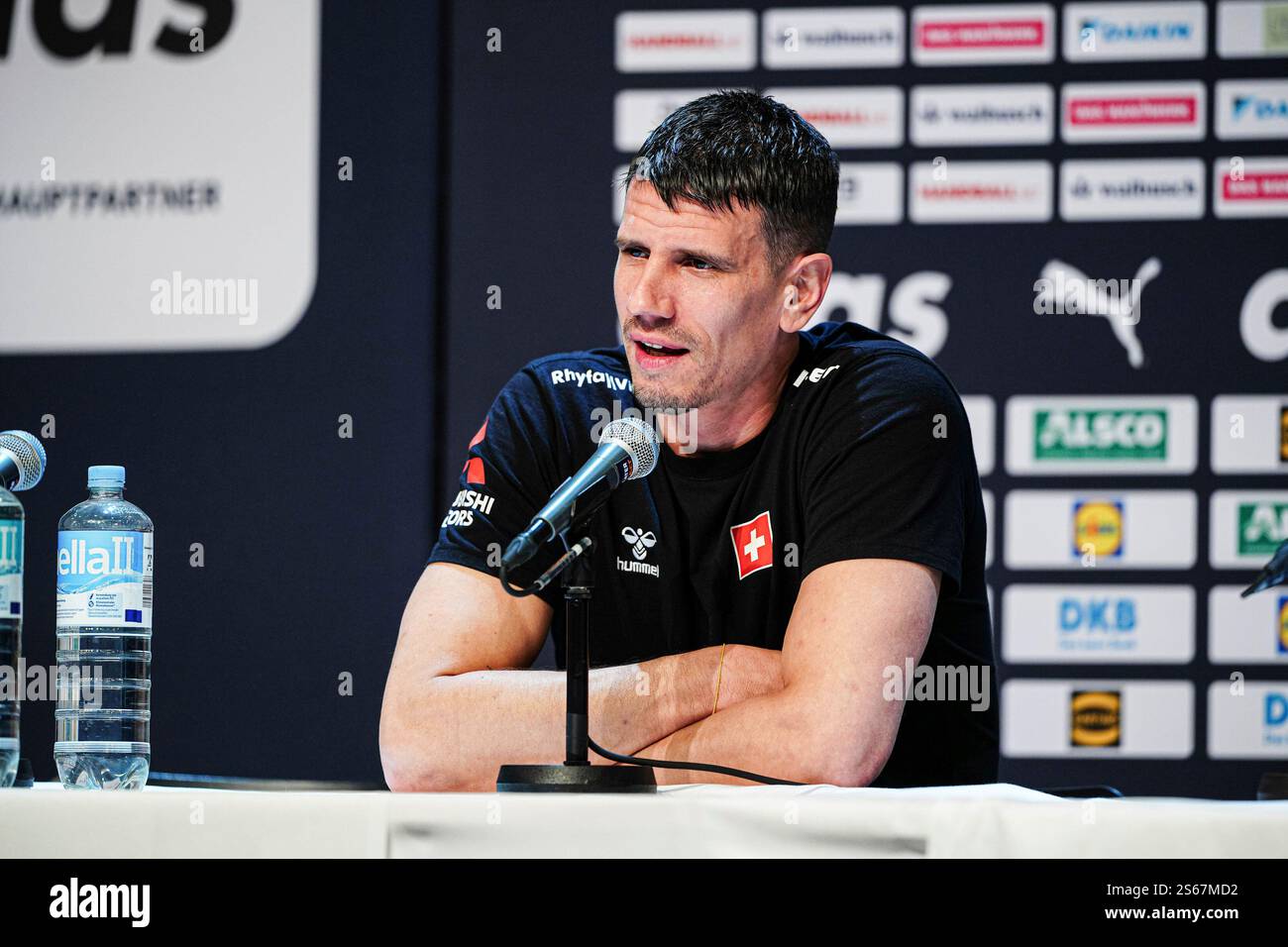 Andy Schmid (Schweiz, Trainer) DEN, Pressekonferenz Schweiz, Handball ...
