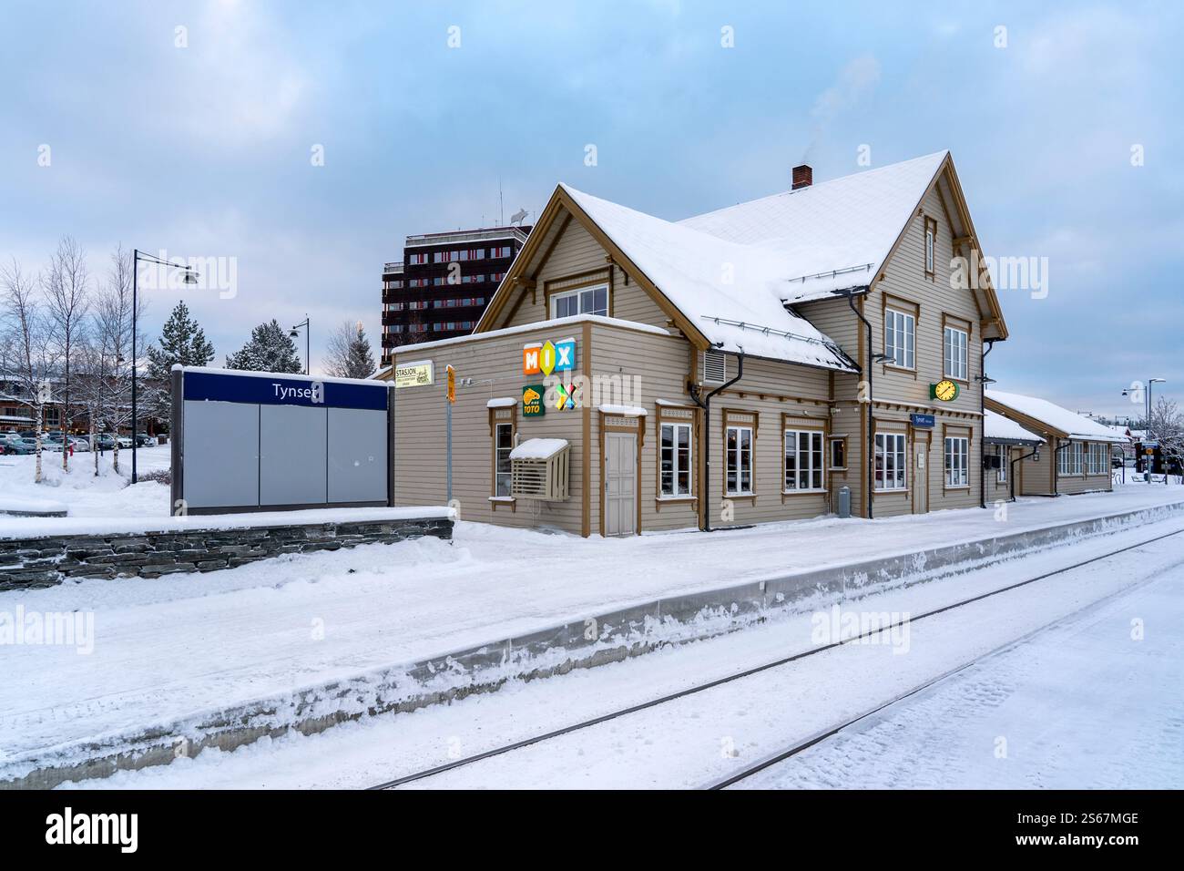 Tynset 20250110. Tynset train station, 493.8 m.. Photo: Gorm Kallestad ...