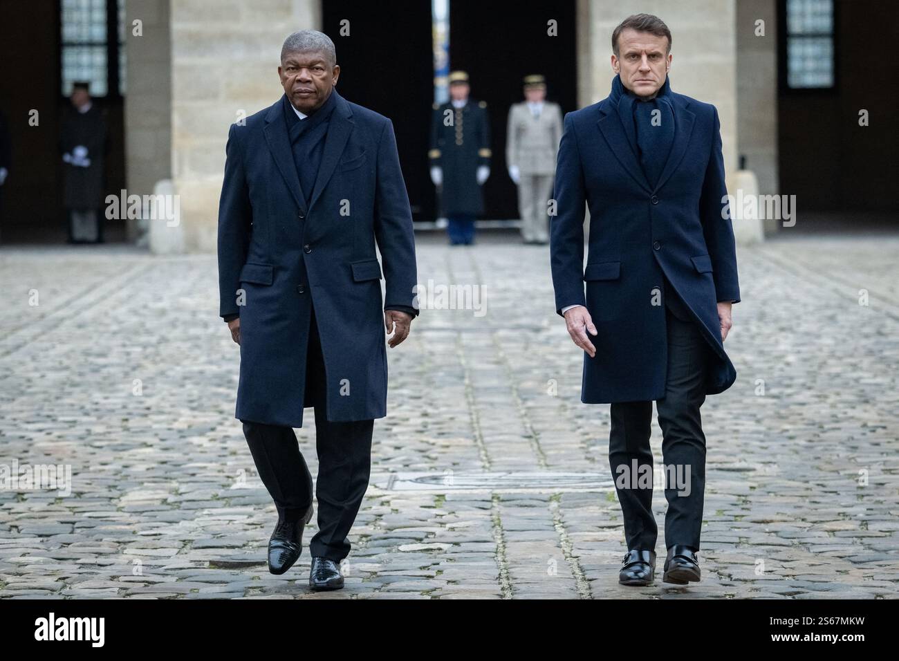 Paris, France. 16th Jan, 2025. French President Emmanuel Macron and ...