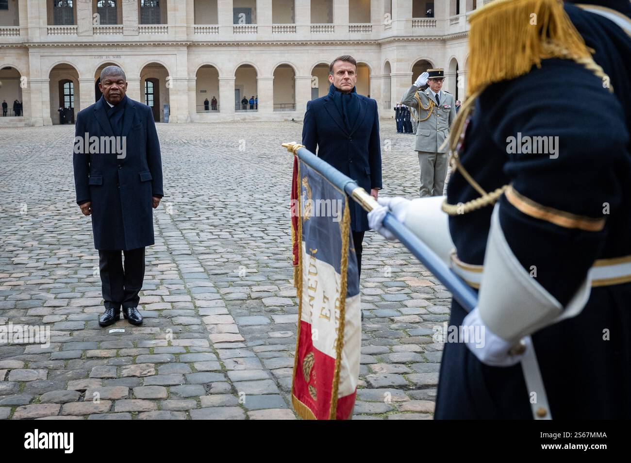 Paris, France. 16th Jan, 2025. French President Emmanuel Macron and ...