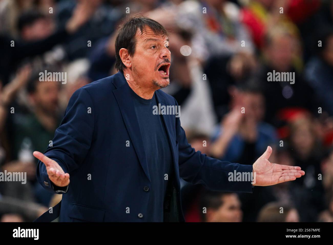 Ergin Ataman head coach of Panathinaikos AKTOR Athens during the ...