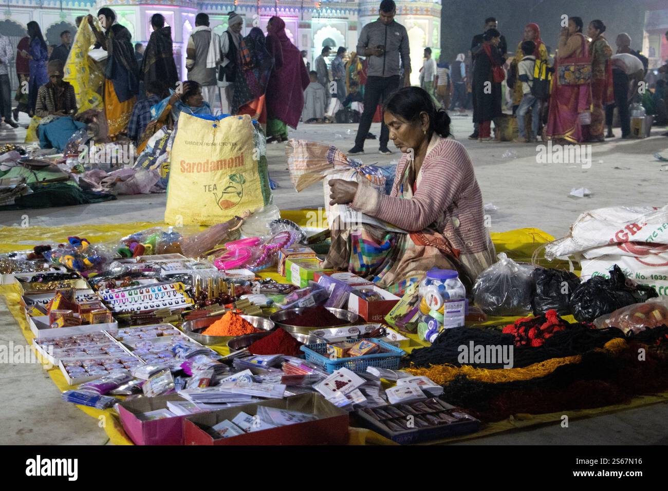 Local and Indian vendors sell flowers, bangles, food offerings in and ...