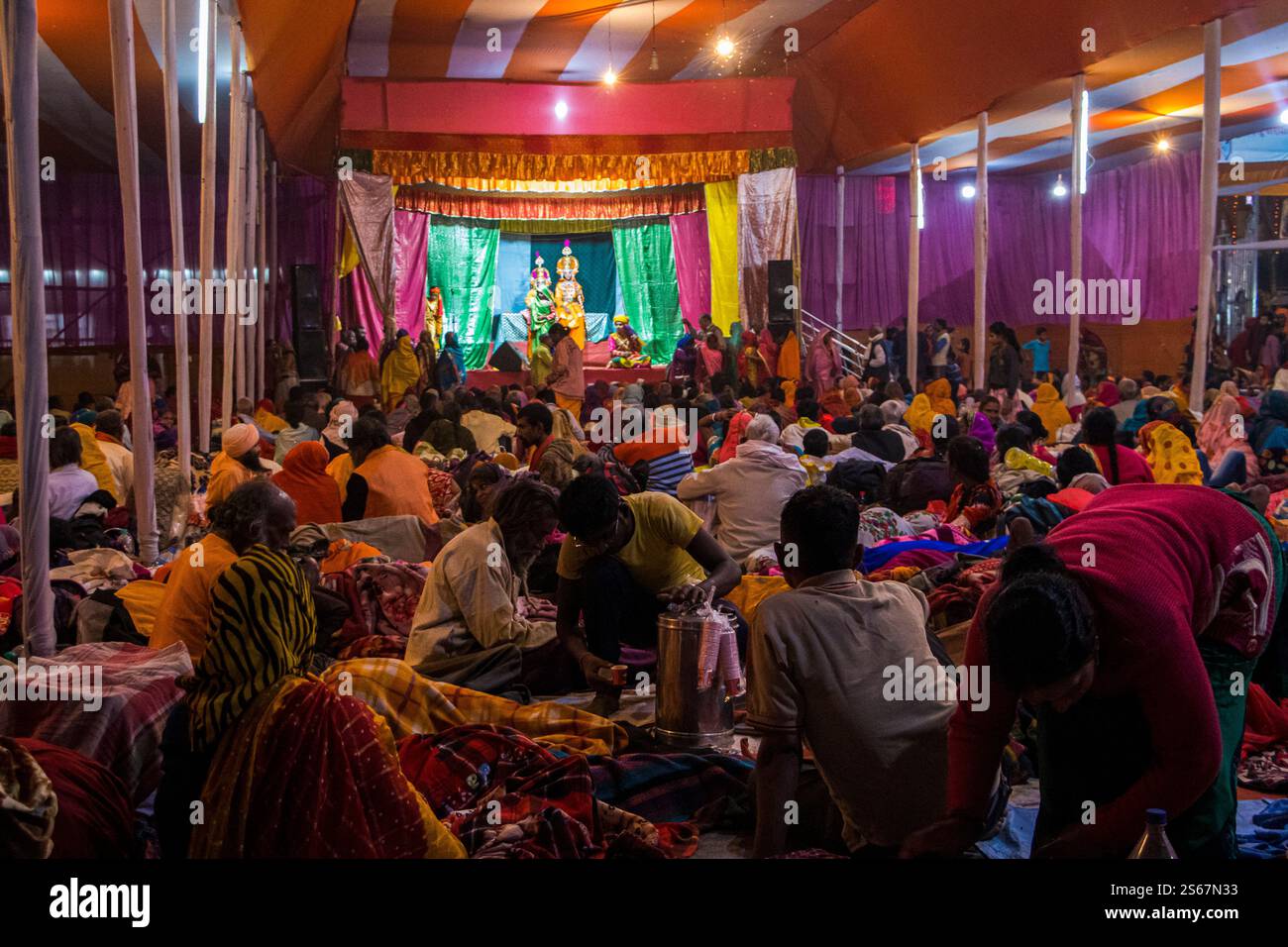 Indian pilgrims camp at Janaki Mandir Square. Janakpur Dham, Dhanusa ...