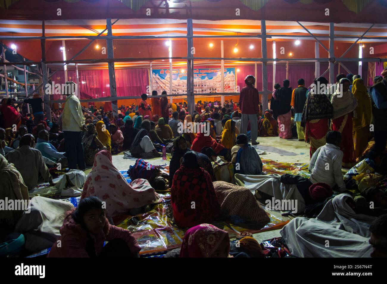 Indian pilgrims camp at Janaki Mandir Square. Janakpur Dham, Dhanusa ...