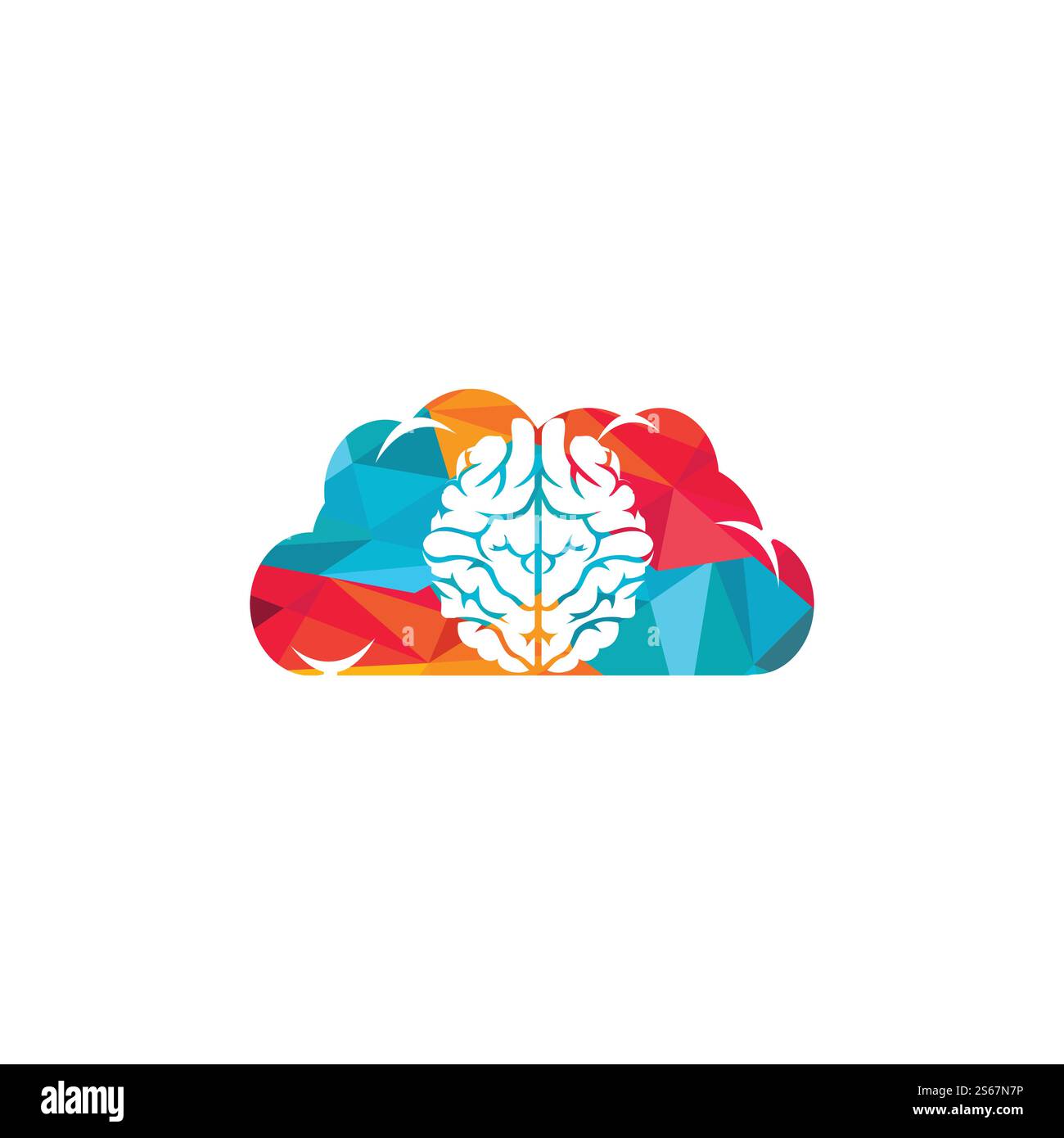 Cloud brain logo design vector icon. Digital brain logo Stock Vector ...