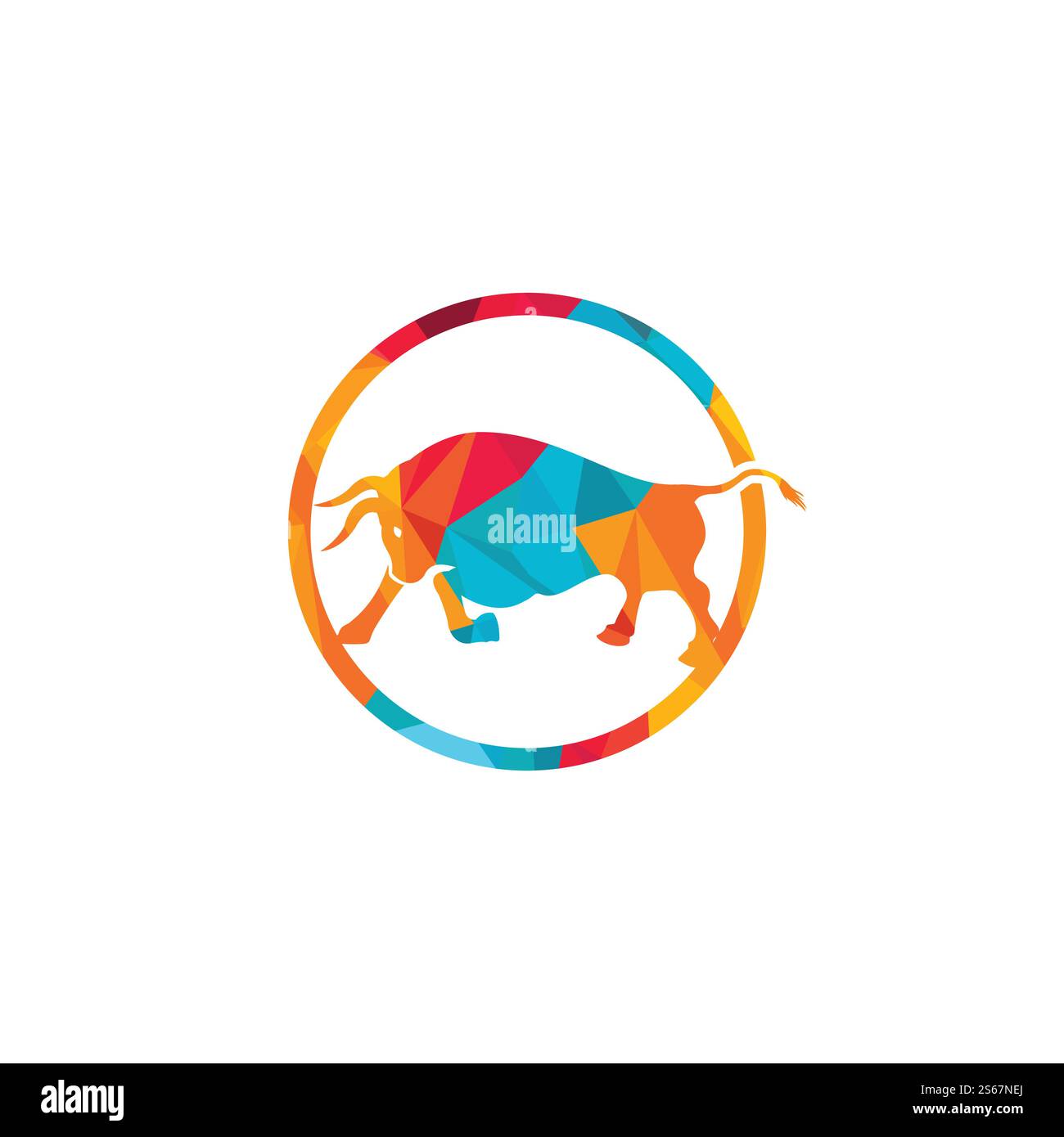 Bull vector logo design. Simple animal vector logo design template ...