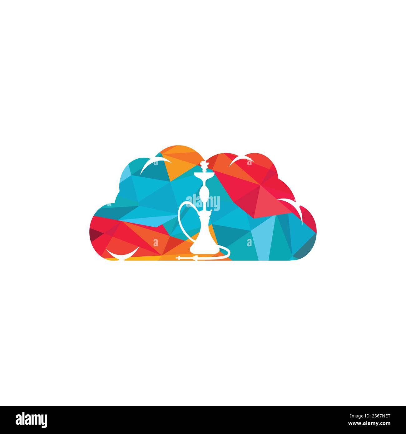 Hookah and cloud logo design. Vintage sheesha logo. Lounge cafe emblem ...
