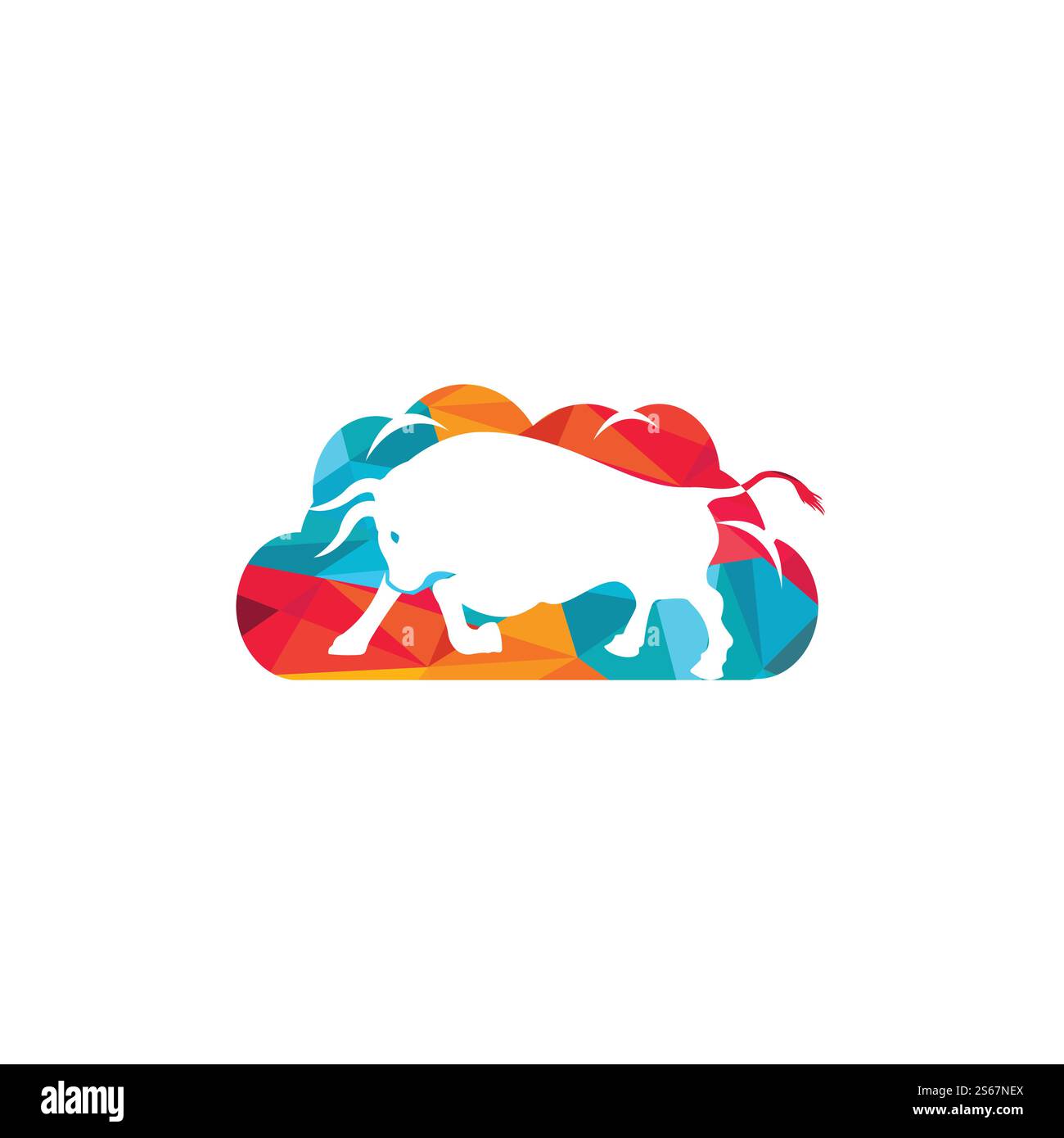 Bull cloud shape vector logo design Stock Vector Image & Art - Alamy