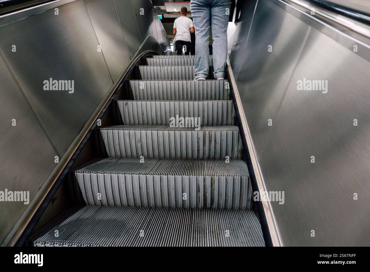 escalator in turkish metro. automatic people lift in istanbul metro ...
