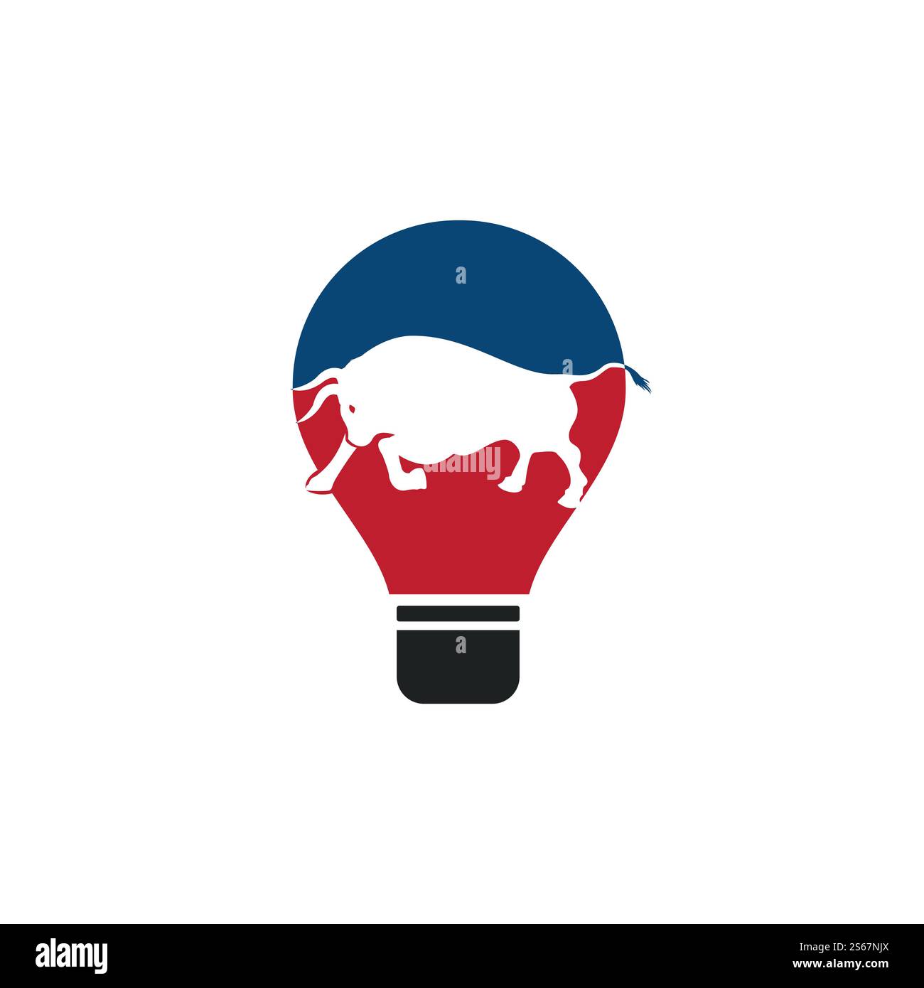 Smart bull vector logo design. Bull with bulb icon vector logo Stock ...