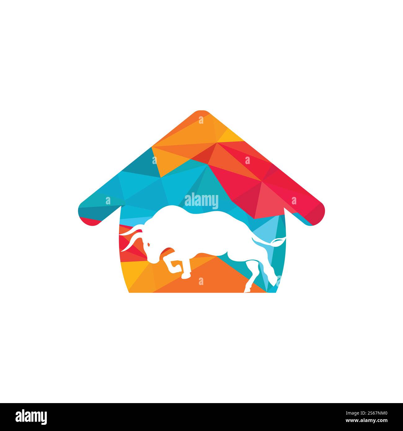 Bull house vector logo design Stock Vector Image & Art - Alamy