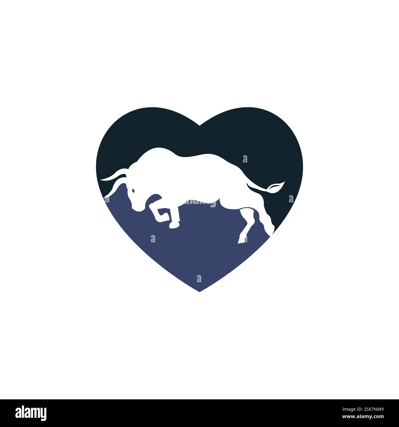 Bull heart shape vector logo design Stock Vector Image & Art - Alamy