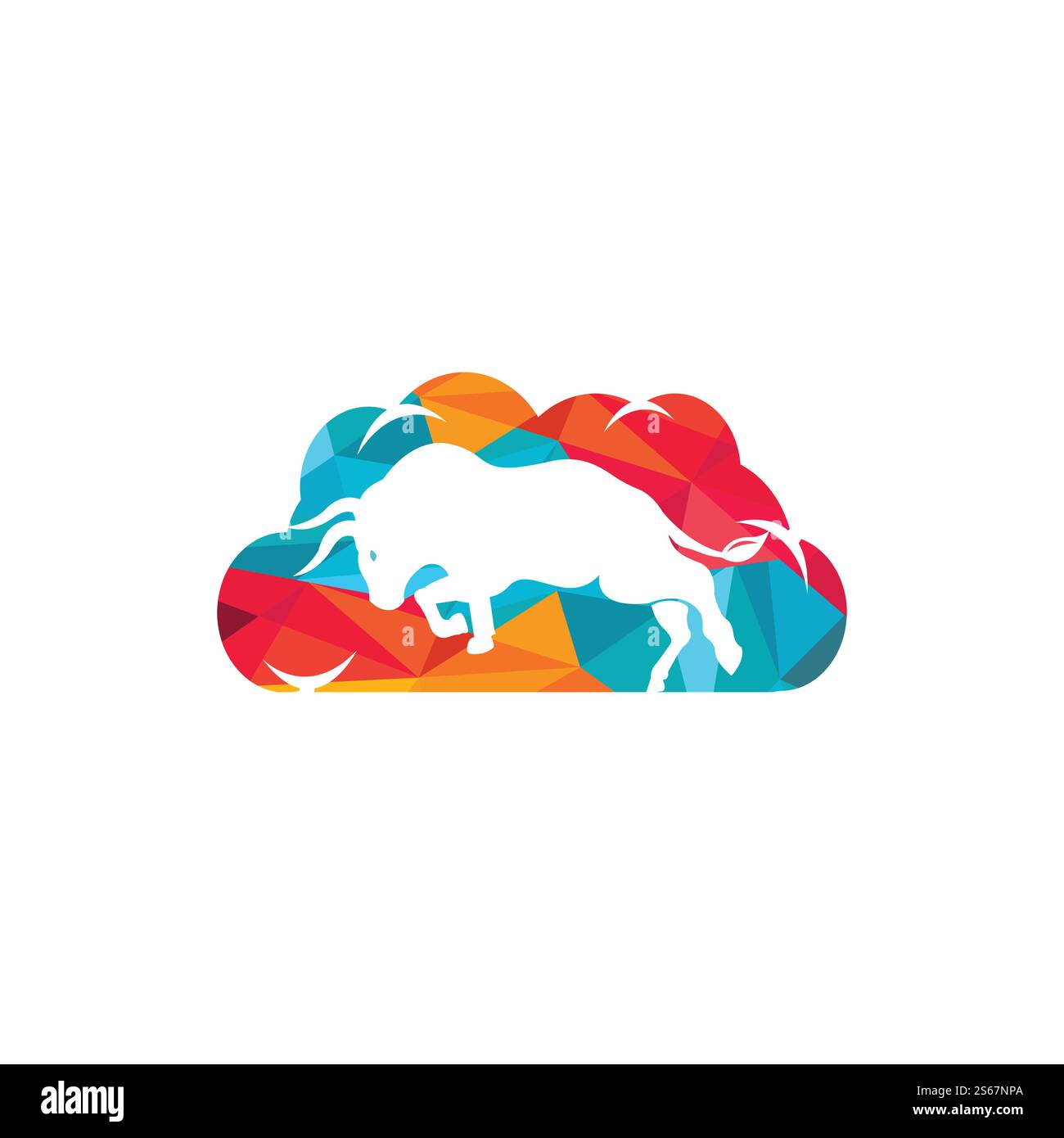 Bull cloud shape vector logo design Stock Vector Image & Art - Alamy