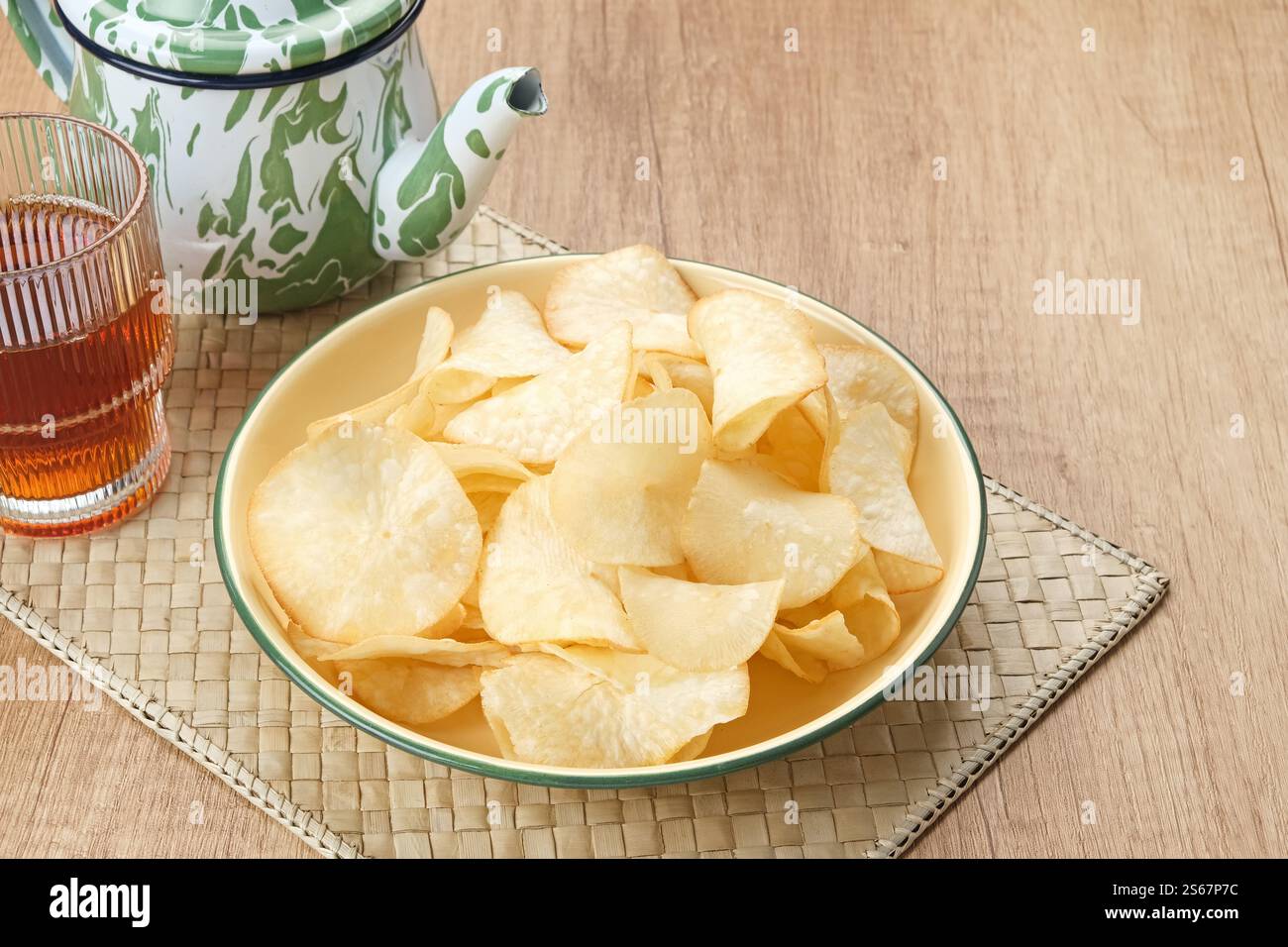 Keripik Singkong or Cassava Chips, Indonesian traditional snack Stock ...