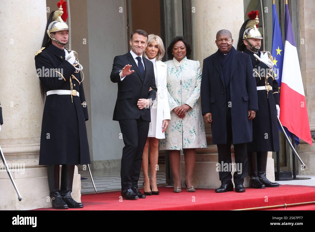 French President Emmanuel Macron and his wife Brigitte Macron ...